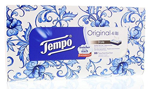 Tempo Classic Box 4 Ply Facial Tissue - 80 Pulls (Pack of 3) : Amazon ...