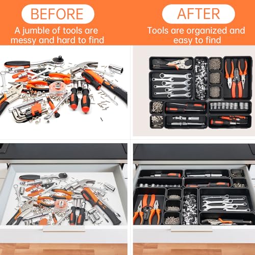 Snapklik.com : 46 Pack 5-Sizes Large 12 Tool Box Organizer Tray, Tool ...