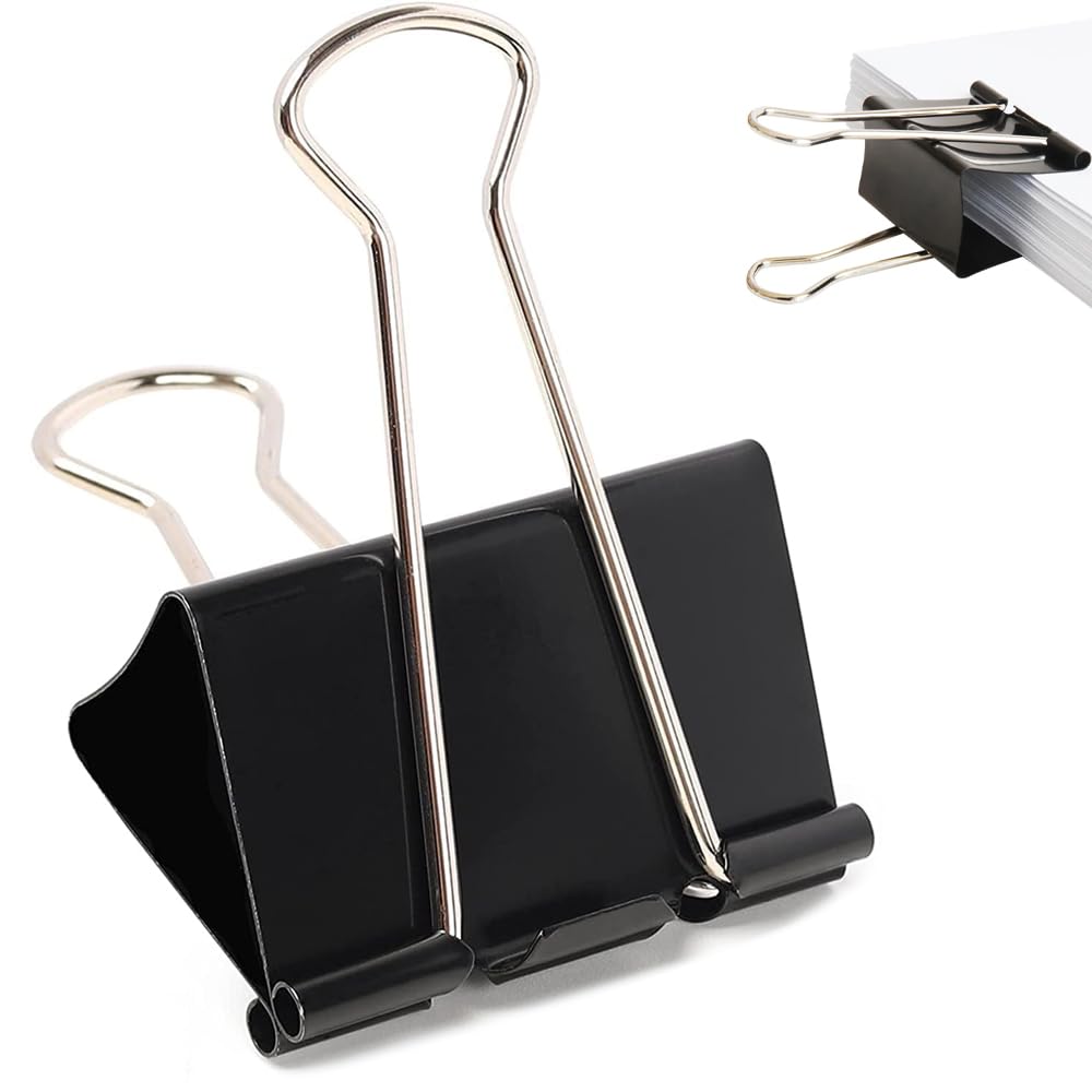 Bulldog Clips, 60PCS Binder Clips, 32mm Foldback Clips Medium Paper ...