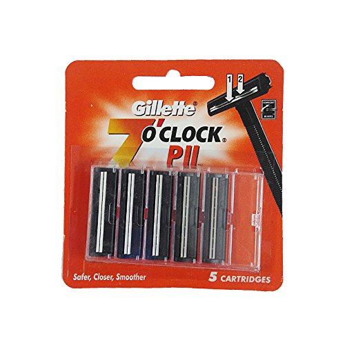 Buy Gillette 7 O'Clock Shaving Razor Blades - (Pack of 5) Online at Low ...