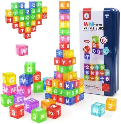Amazon.com: XNYV Magnetic Alphabet Blocks 40pcs - Educational STEM ...