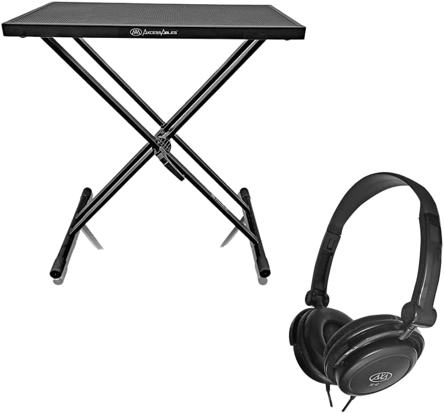 Amazon.com: AxcessAbles Portable DJ Table Stand with On-Ear Closed-Back ...
