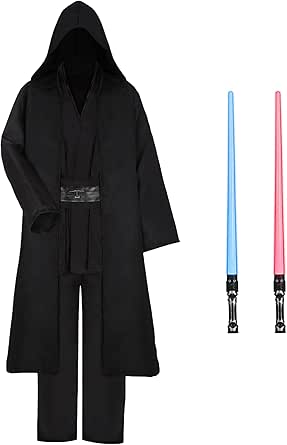 Amazon.com: ALIZIWAY Anakin Skywalker Costume Jedi Robe Suits Hooded ...