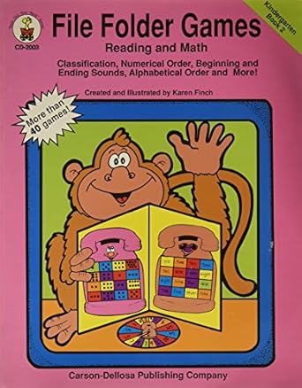 File Folder Games Reading and Math: Kindergarten Book 2 : karen finch ...