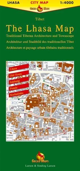 The Lhasa Map - Tibet City Map 1:4,000 - Traditional Tibetan ...