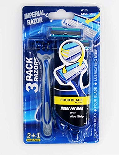 Amazon.com: IMPERIAL RAZOR FOUR BLADE RAZOR 2+1 WITH ALOE STRIP ...