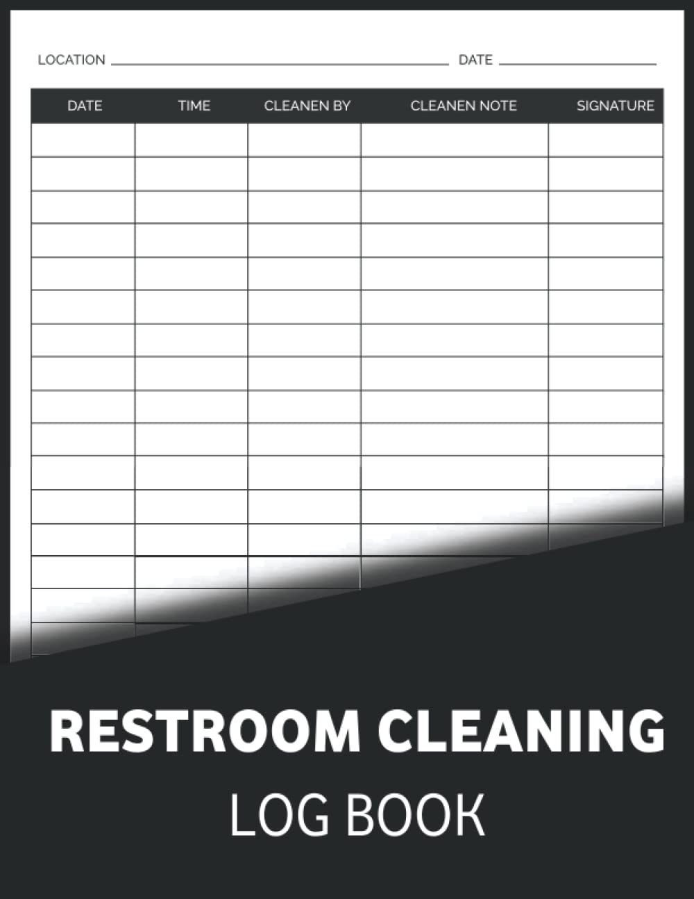 Restroom Cleaning Log Book: A Helpful Bathroom Cleaning Checklist ...