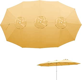 Amazon.com : YardGrow 12 Ribs Umbrella Canopy Replacement for 15'x9 ...