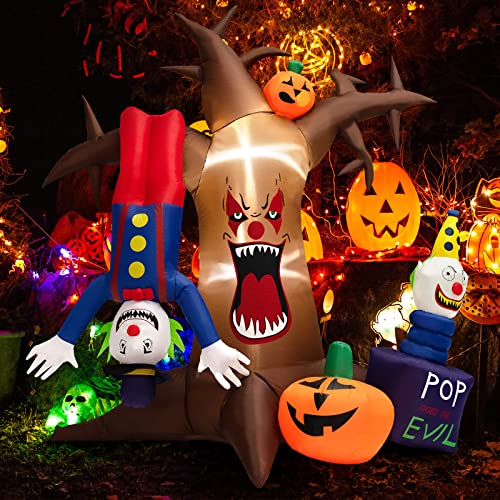 8 FT Tall Halloween Inflatable Decoration, Blow Up Dead Tree with ...