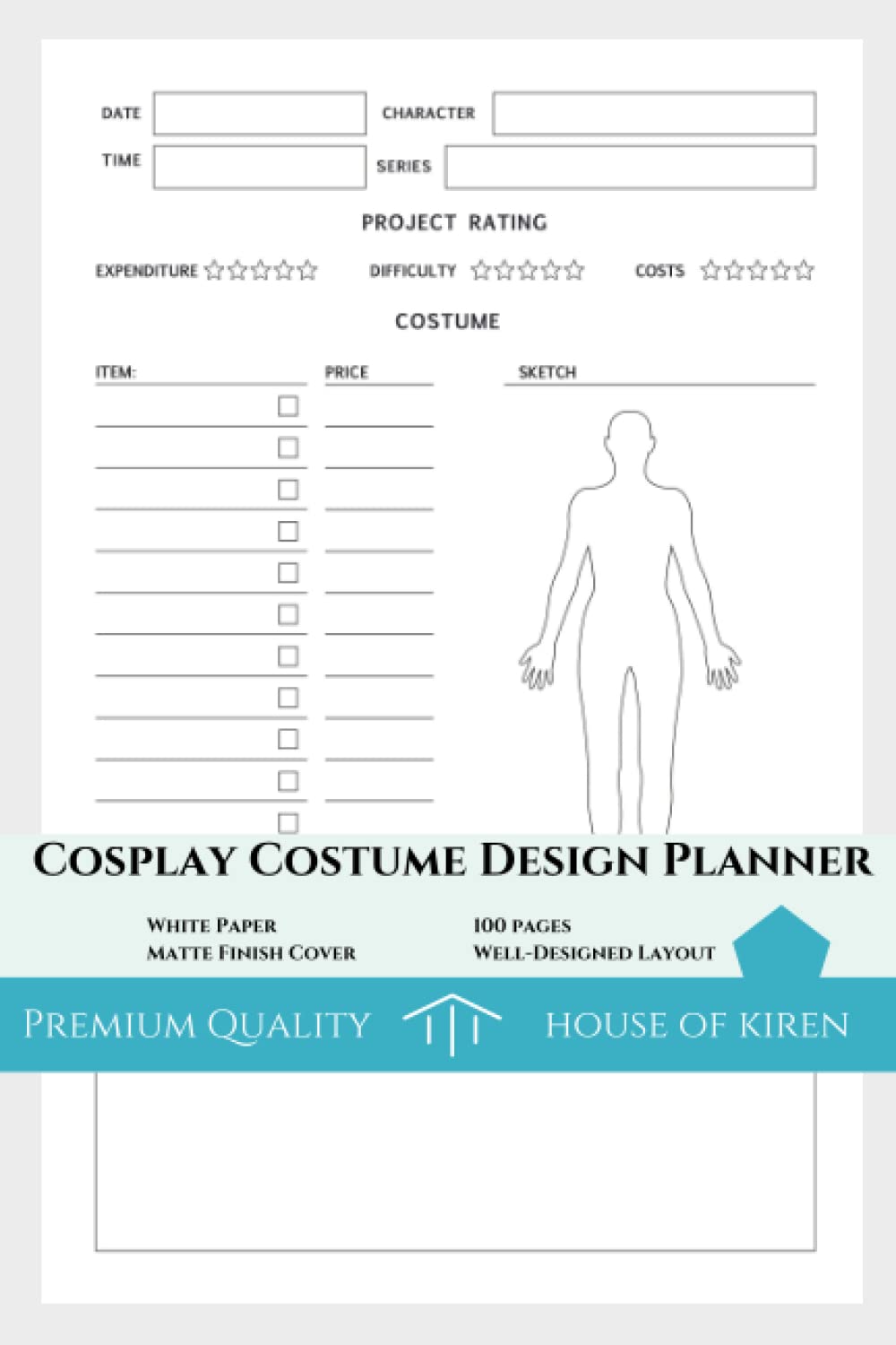 Buy Cosplay Costume Design Planner: Keeping Track of Date, Time ...