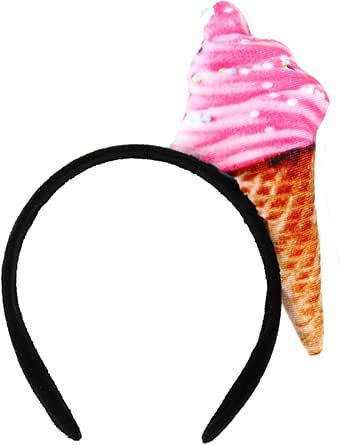 Amazon.com : BinaryABC Ice Cream Cone Headband,Ice Cream Party Hat,Luau ...