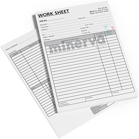 Garage Workshop time Cards Estimate costings Repair mot Job Card time ...