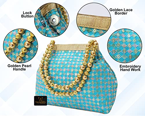 Buy Trendifly Wedding potli bag for women Traditional Embroidered ...