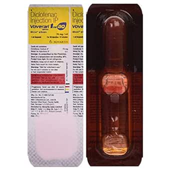 Voveran aQ - Ampolue of 1 ml Injection : Amazon.in: Health & Personal Care