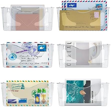 Amazon.com : AKOLAFE 5 Pack Acrylic Wall Mount File Holder, 2 Sizes ...