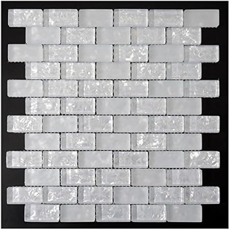 Crystal White Glass Mosaic Tile Glass Tile Backsplash Mosaic Bathroom ...