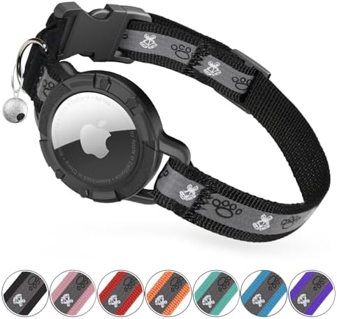 Reflective AirTag Cat Collar, Integrated Cat Tracker Collar with Air ...