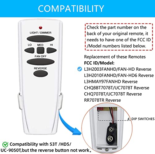 Snapklik.com : Nexete HD6 Reversing Ceiling Fan Remote Control ...