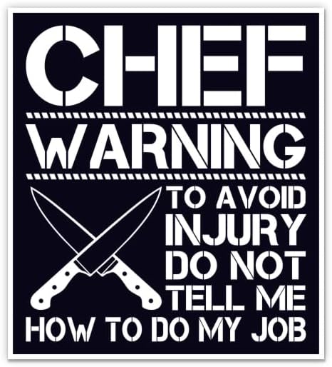 Amazon.com - Chef Warning Sticker - 3" Laptop Sticker - Waterproof ...