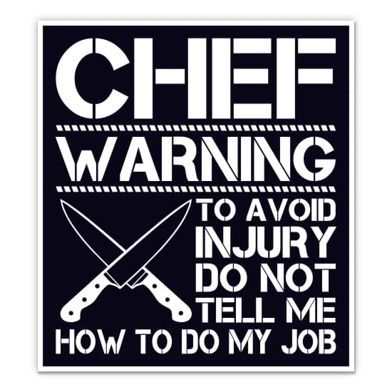 Amazon.com - Chef Warning Sticker - 3" Laptop Sticker - Waterproof ...