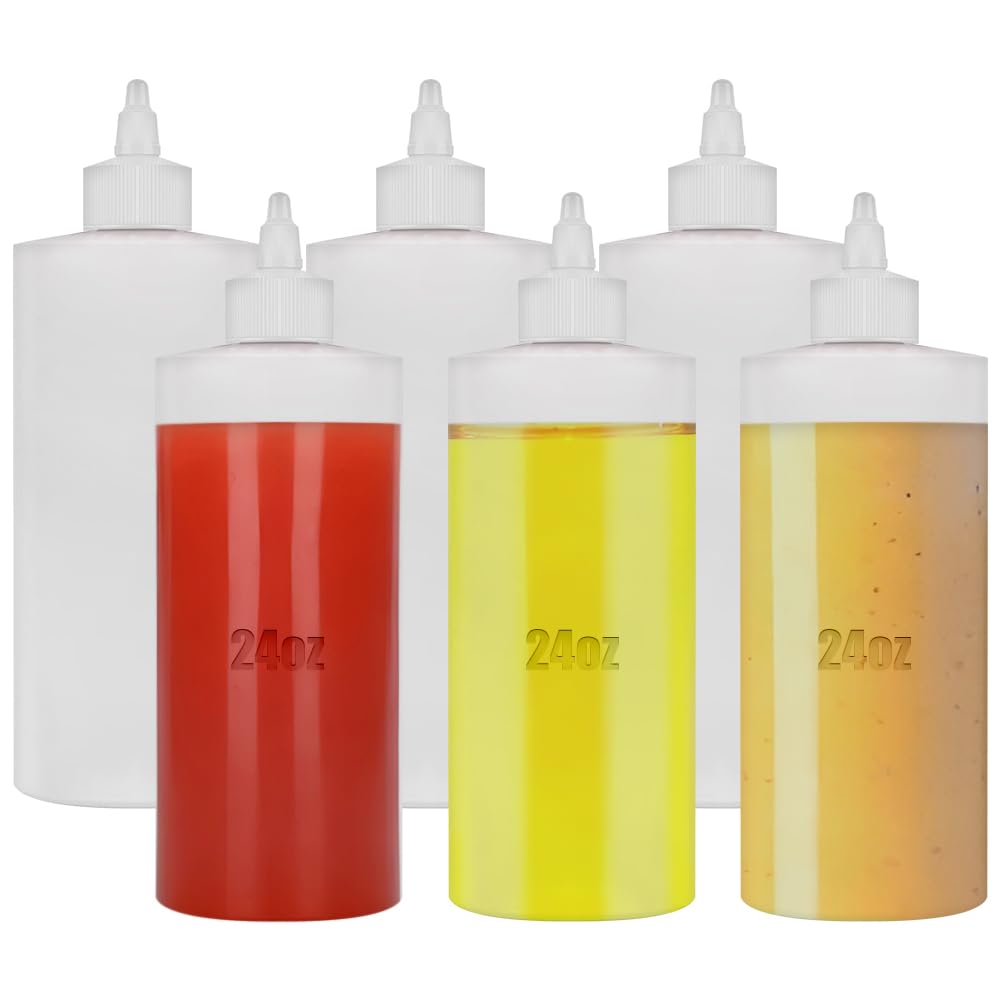 Amazon.com: On Condiment Bottle 6-pack Plastic Squeeze Condiment ...
