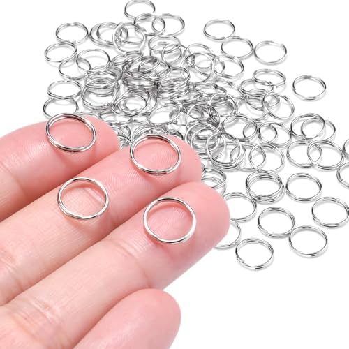 Amazon.com: LASSUM 200PCS 10mm Double Loops Round Split Jump Rings Wire ...
