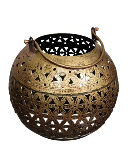 Buy CHIRAG HANDICRAFTS Antique Cut Work Tea Light with a Handle ...