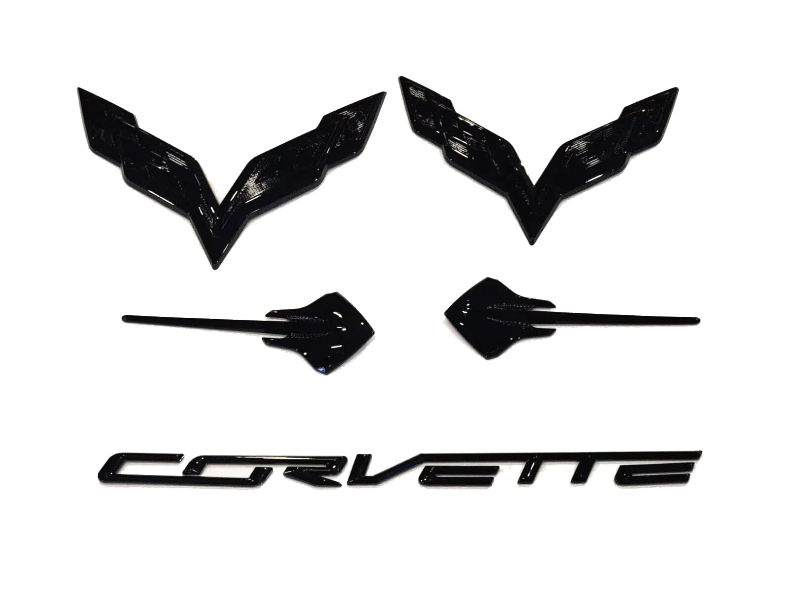 Snapklik.com : 5X Front & Rear & Stingray & Cross Flags Emblem 3D Badge ...