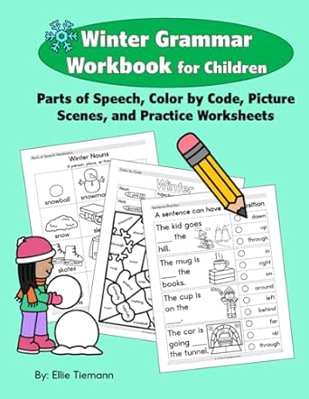 Winter Grammar Workbook for Children: Parts of Speech, Color by Code ...