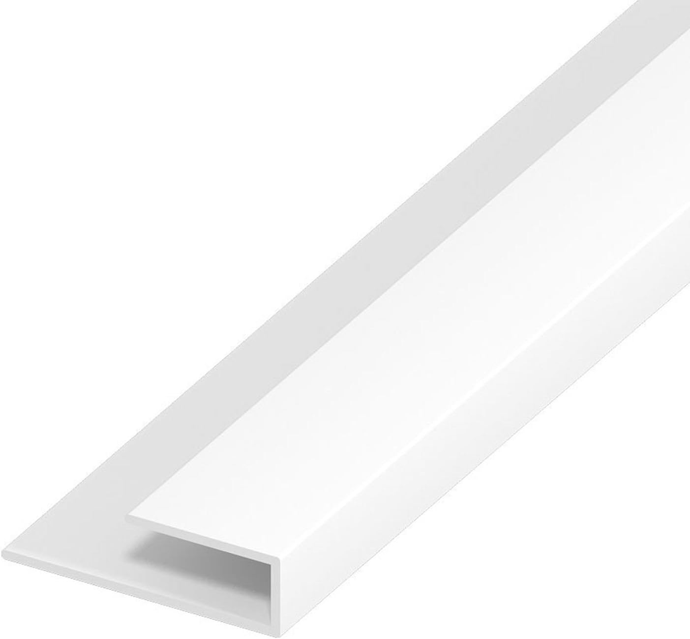 White 25mm Soffit Board Clip PVC-u Plastic U-Section Trim for 9mm Board ...
