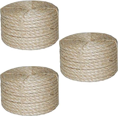 3/8 in x 100 ft Sisal Rope 3 Pack - Amazon.com