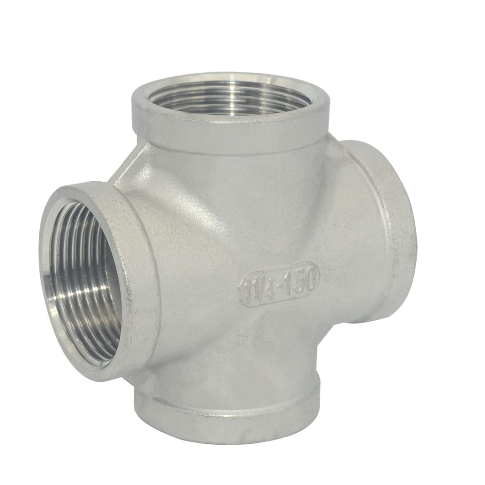 Snapklik.com : Megairon 1-1/4" NPT Female Thread 4 Way Coupling