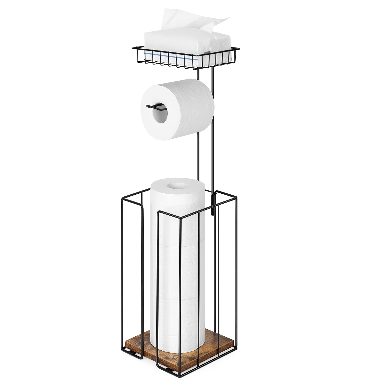 Amazon.com: Free Standing Tiusse Holder Toilet Paper Holder Stand with ...