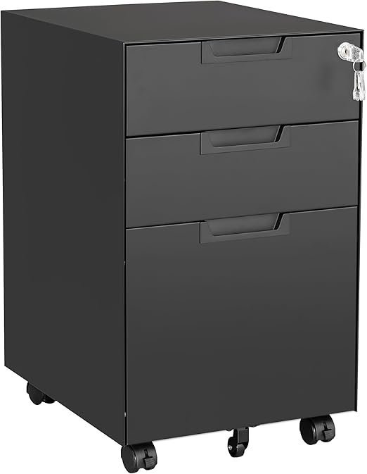 Amazon.com: Letaya 3 Drawer Mobile File Cabinet with Lock,Under Desk ...