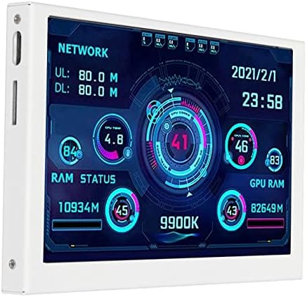 Computer Temp Monitor, 5in IPS Full View PC Sensor Panel, Stepless ...