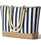 oscaurt Beach Bags for Women, Waterproof Beach Tote Bag with Wet Pockets Summer Family Zipper ...