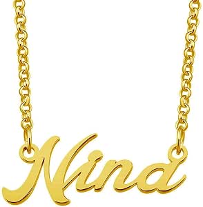 Amazon.com: LoEnMe Jewelry Nina - Collar con nombre personalizado en ...