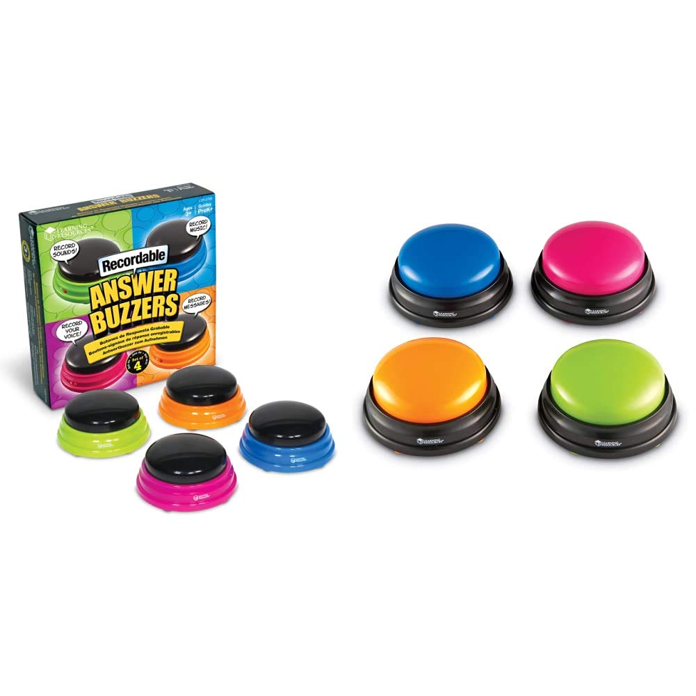 Learning Resources Recordable Answer Buzzers Set of 4 & Learning ...