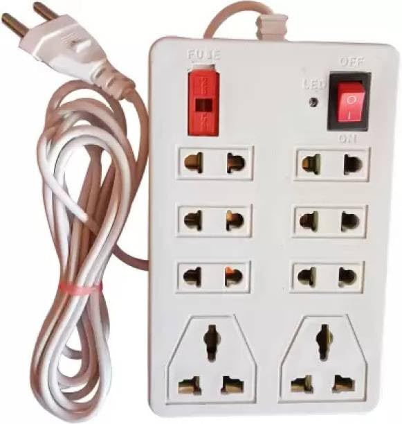 Pingaksh 8+2 Mini Extension Cord/Board,2 Meter Cord Wire(Beige) 8 ...