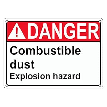 Weatherproof Plastic ANSI Danger Combustible Dust Explosion Hazard Sign ...
