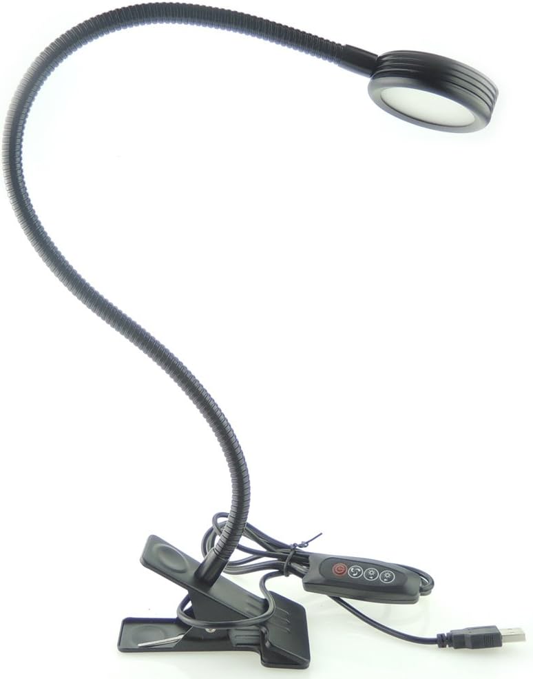 QUANS Dimmable Clip on Clamp LED Gooseneck Desk Light Lamp, Clip-on 3 ...