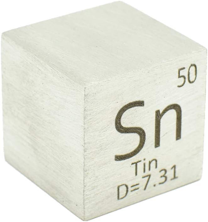 Amazon.com: Tin Cube Sn 99.99% Metal Element Cube Pure 25.4mm Density ...