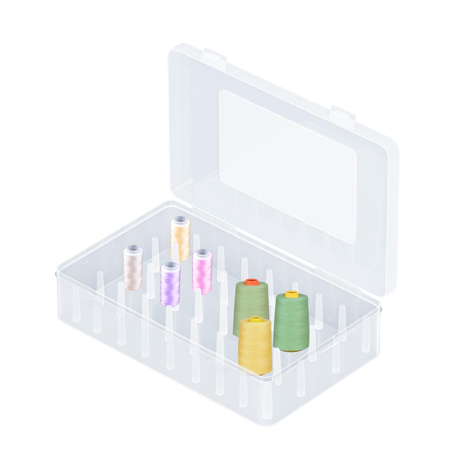 Amazon.com: 42 Slots Transparent Sewing Threads Box, Plastic Sewing ...
