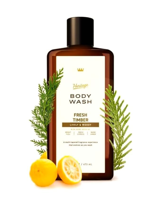 Amazon.com : Mens Body Wash, Heritage Green Fresh Timber Scent, 16 oz (1 Pack) : Beauty ...