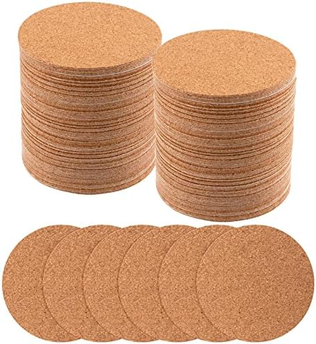 Amazon.com: TAICHEUT 200 Pieces Round Self Adhesive Cork Coasters, 4 x ...