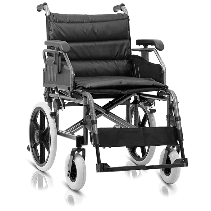 Ishnee|Powder Coated Wheelchair,Seat Width 56cm,Flip-up Arm Rest ...
