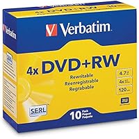 Amazon.com: Verbatim DVD+RW 4.7GB 4X with Branded Surface - 10pk Jewel Case - 94839 : Everything ...