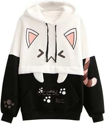 FANCYKIDS - Sudadera con capucha y orejas de gato, diseño de conejo ...
