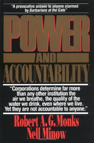 Power and accountability: Robert A. Monks, Nell Minow: 9780887305122 ...