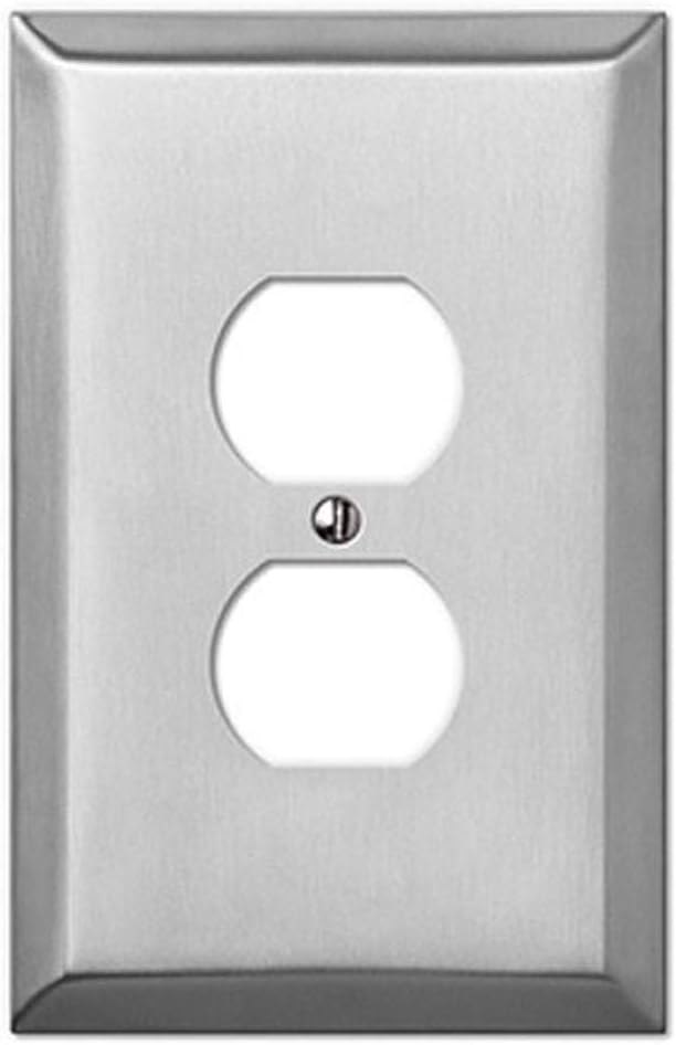 Oversized Jumbo Satin Stainless Steel 1 Single Gang Duplex Outlet Wall ...